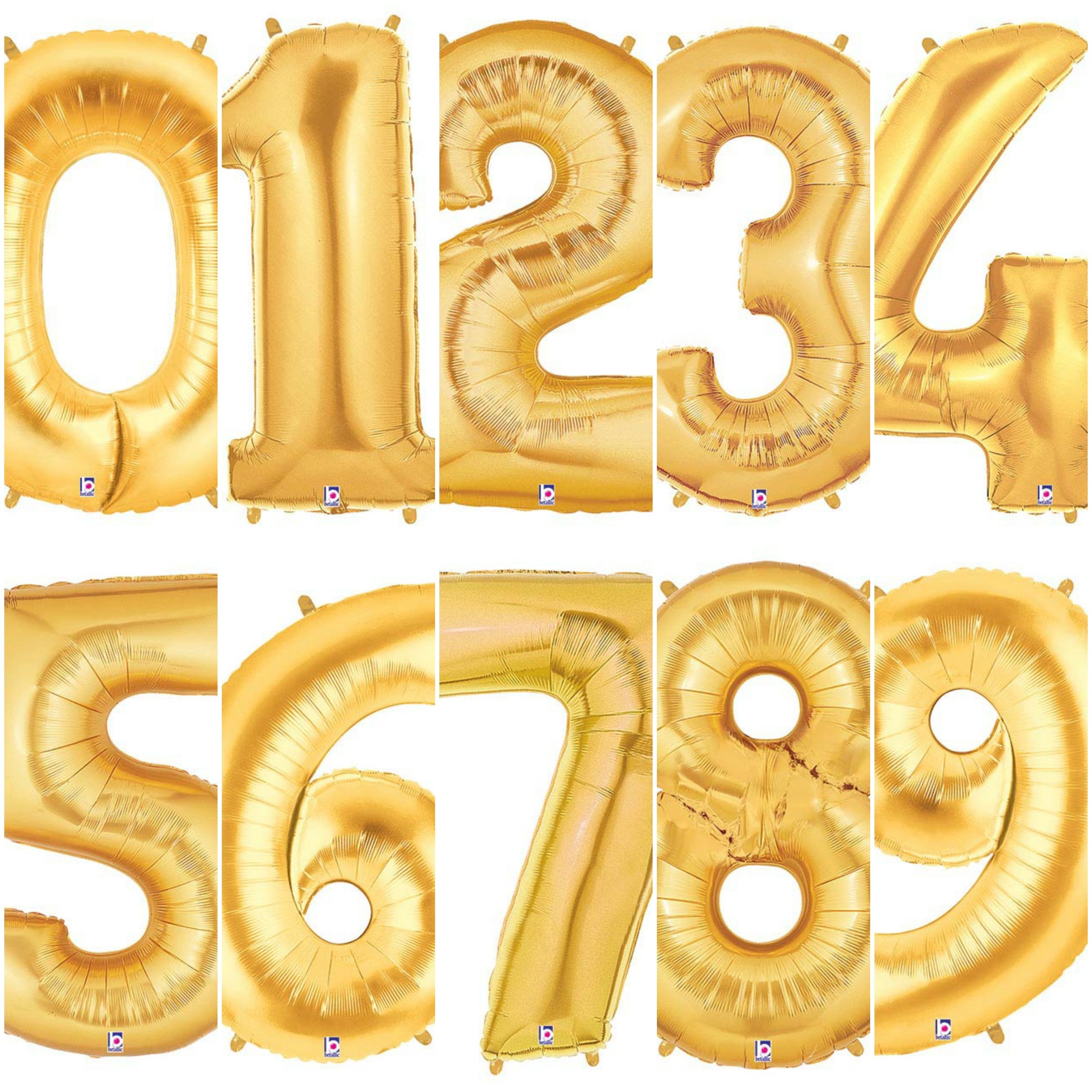 Large 40" Gold Mylar Number Balloons WITHOUT Helium | Cedar Terrace Card and Party Shop